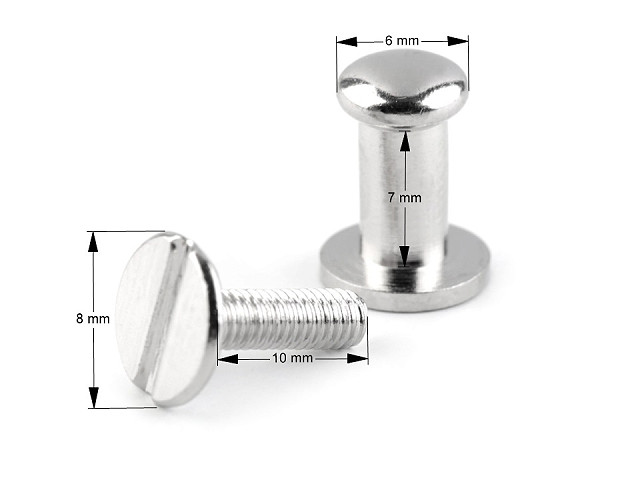 Screw In Button Head Nail Rivets / Chicago Rivet Screw Ø6 mm | STOKLASA ...