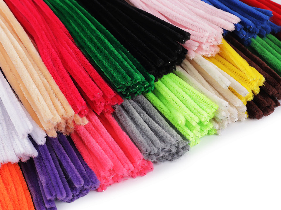 Fuzzy Chenille Wire Sticks Ø6 mm, length 30 cm | STOKLASA Haberdashery ...