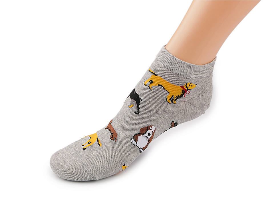 Cotton ankle socks dogs Emi Ross unisex | STOKLASA Haberdashery and Fabrics