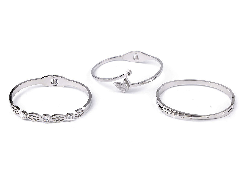 Bratara din otel inoxidabil cu strasuri | STOKLASA mercerie și ...