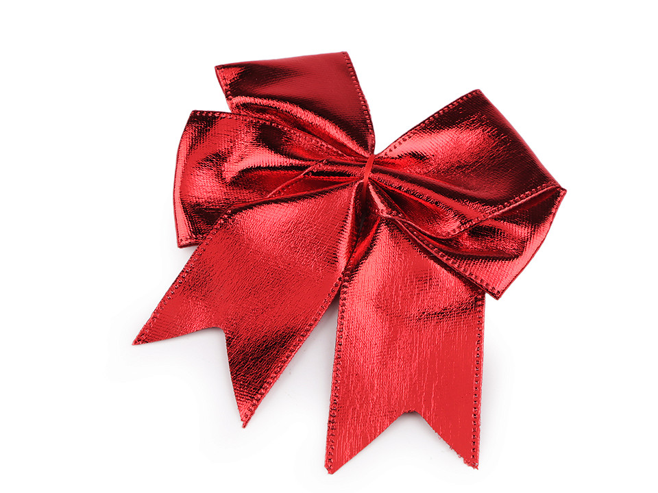 Christmas red metallic bow 10.5x12 cm | STOKLASA Haberdashery and Fabrics
