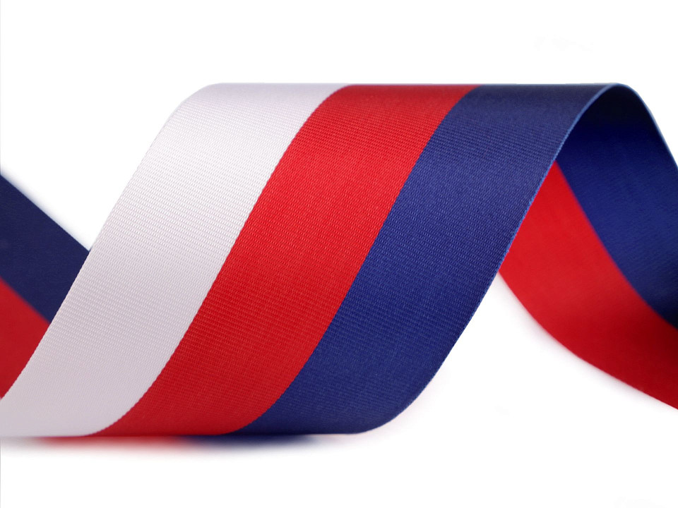 Czech Republic tricolor ribbon, width 50 mm | STOKLASA Haberdashery and ...