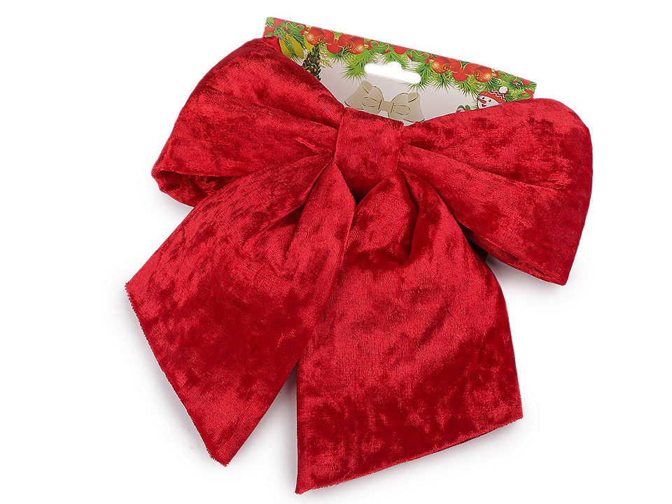Christmas Velvet Bow 21x24 Cm Stoklasa Haberdashery And Fabrics