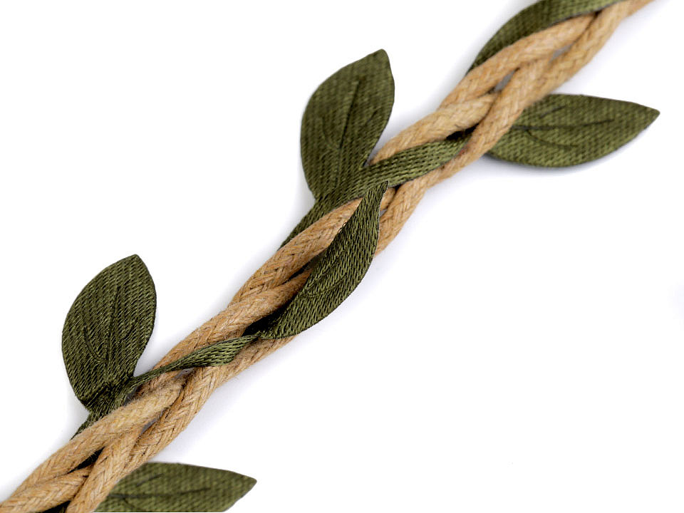 Cotton Braided String with Leaves width 30 mm | STOKLASA Haberdashery ...