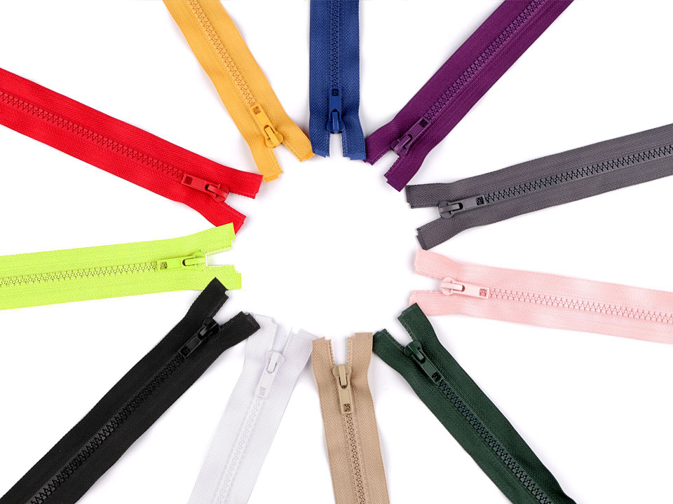 Two-Way Plastic Zipper No 5, open-end, 2 sliders, length 65 cm, jacket ...