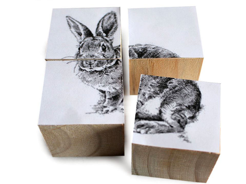 Cub lemn natur, 4,4x4,4 cm | STOKLASA mercerie și materiale textile