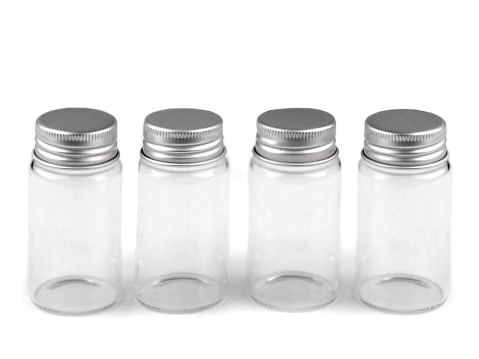 Mini Glass Bottle with Screw Lid 37x70 mm | STOKLASA Haberdashery and ...