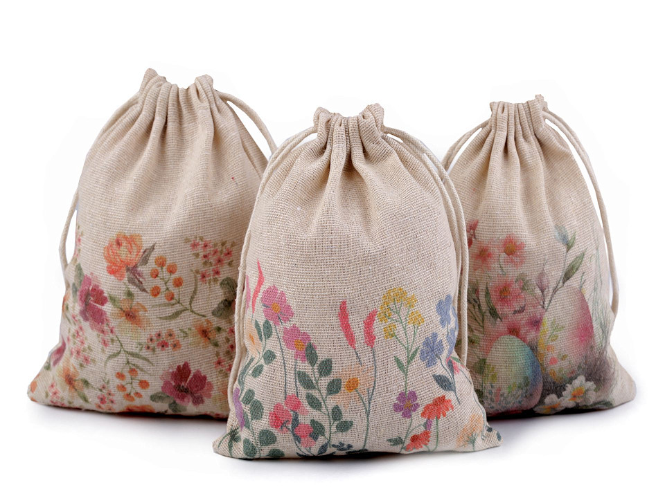 Dárkový pytlík jarní / velikonoční 13x18 cm lněný | STOKLASA textilní ...