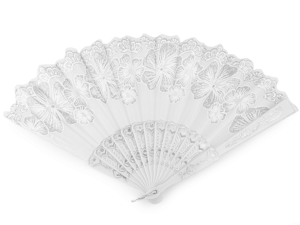 Fabric Hand Fan with Glitter | STOKLASA Haberdashery and Fabrics
