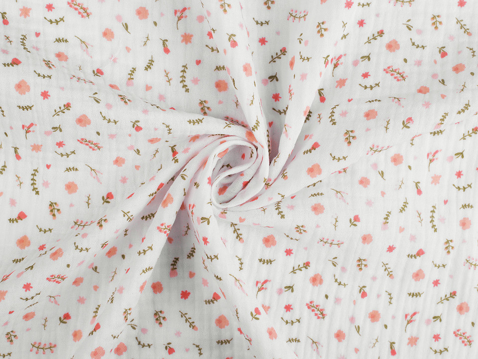 Muslin Cheesecloth Fabric, Double Gauze, Flowers | STOKLASA ...