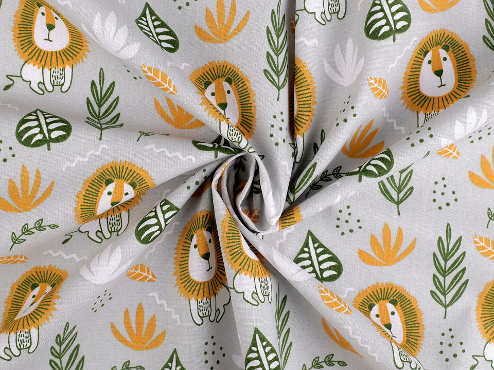 Tissu/Toile en coton, Lions | Mercerie et Tissus STOKLASA