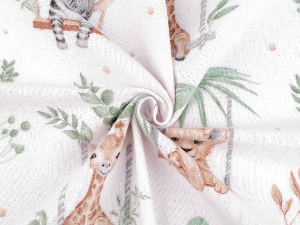 Cotton Flannel Fabric, Safari Animals | STOKLASA Haberdashery and Fabrics
