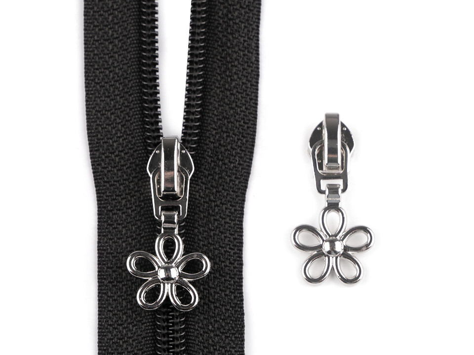 Slider for nylon zippers No 7, flower | STOKLASA Haberdashery and Fabrics