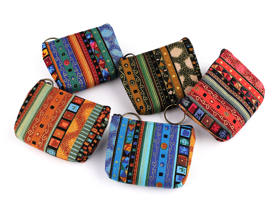 Small wallet / key ring, ethnic 10x8 cm | STOKLASA Haberdashery and Fabrics